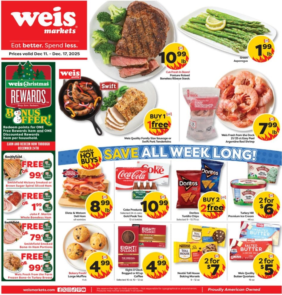 Weis Markets Weekly Ad Dec 11 – Dec 17, 2025 (Christmas Promotion Included)