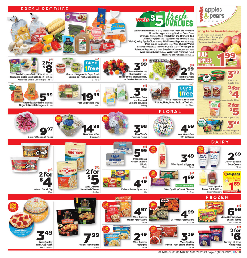 Weis Markets Weekly Ad Dec 26 – Jan 01, 2026