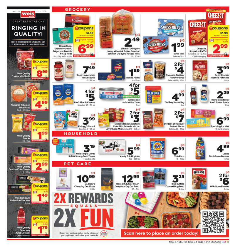 Weis Markets Weekly Ad Dec 26 – Jan 01, 2026