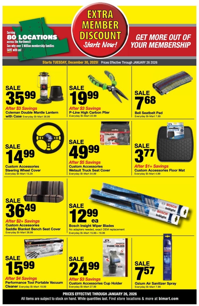 Bi-Mart Extra Member Discount Dec 30, 2025 – Jan 29, 2026