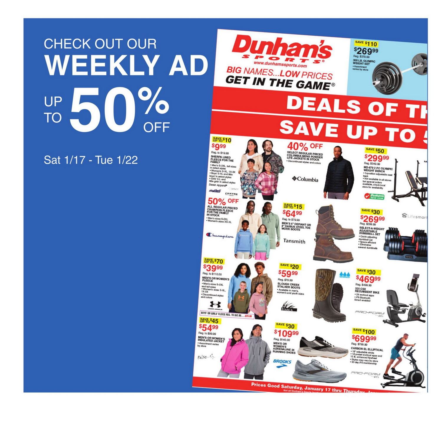 Dunham's Sports Weekly Ad Jan 16 – Jan 22, 2026