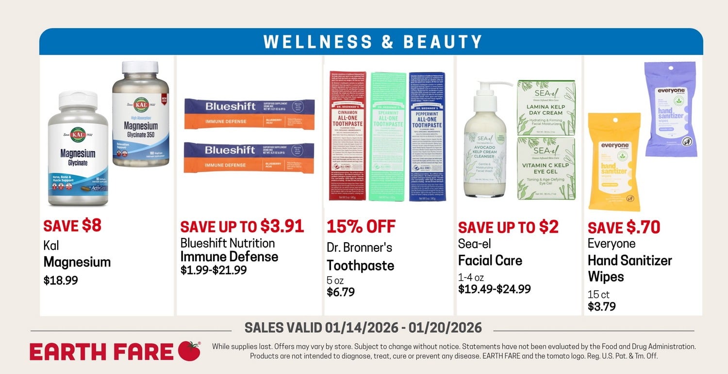 Earth Fare Weekly Ad Jan 16 – Jan 20, 2026