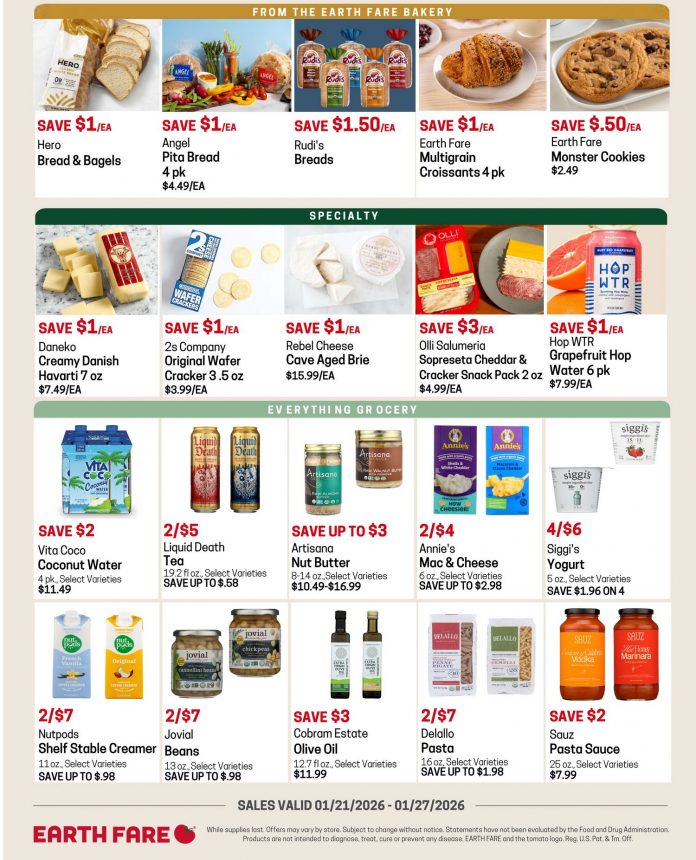 Earth Fare Weekly Ad Jan 21 – Jan 27, 2026