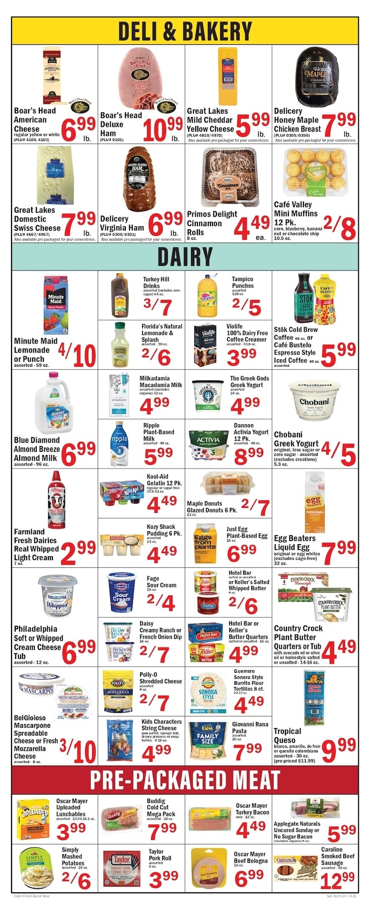 Food Bazaar Weekly Ad Jan 08 – Jan 14, 2026