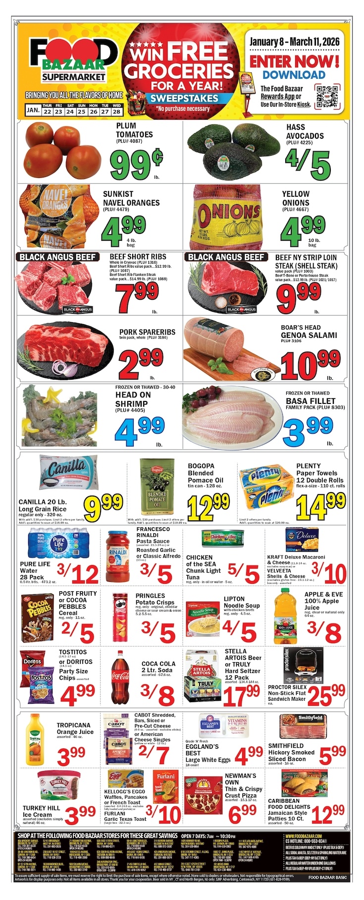 Food Bazaar Weekly Ad Jan 22 – Jan 28, 2026