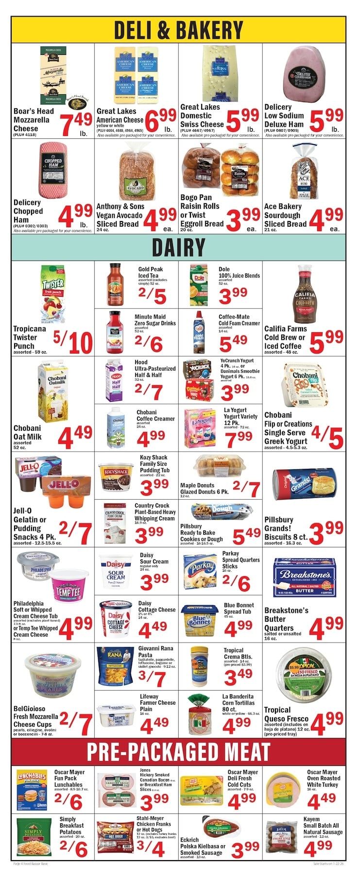 Food Bazaar Weekly Ad Jan 22 – Jan 28, 2026