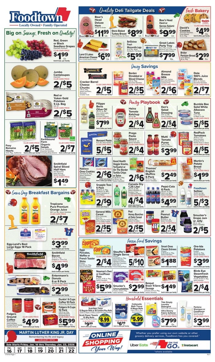 Foodtown Weekly Ad Jan 16 – Jan 22, 2026