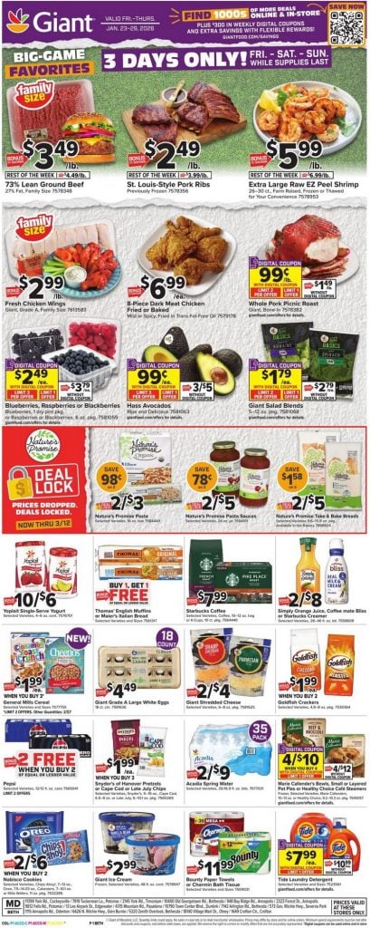 Giant Food Weekly Ad Jan 23 – Jan 29, 2026