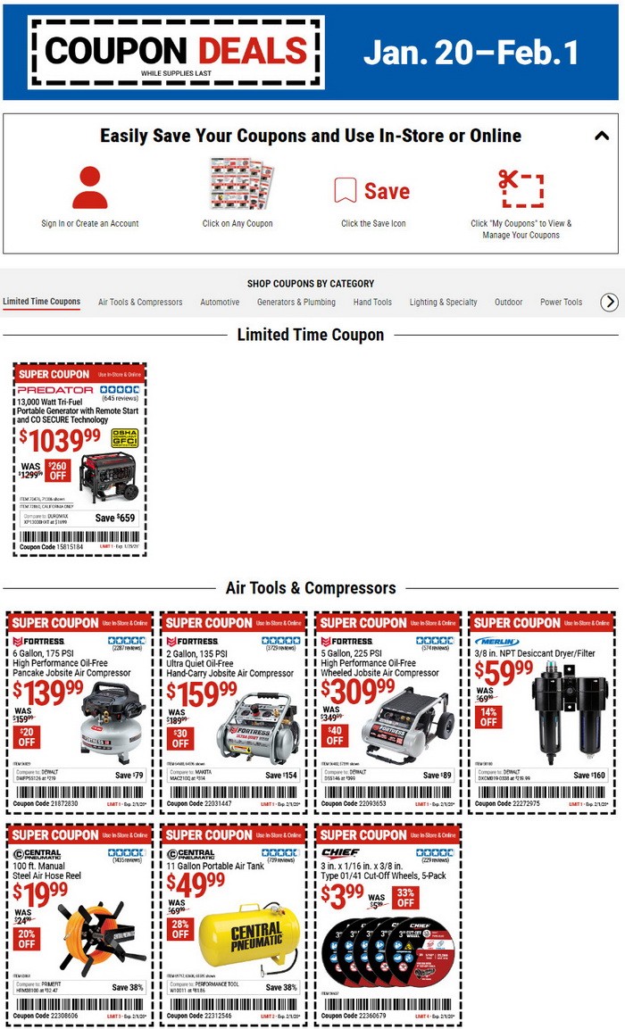 Harbor Freight Coupon Sale Jan 20 – Feb 01, 2026