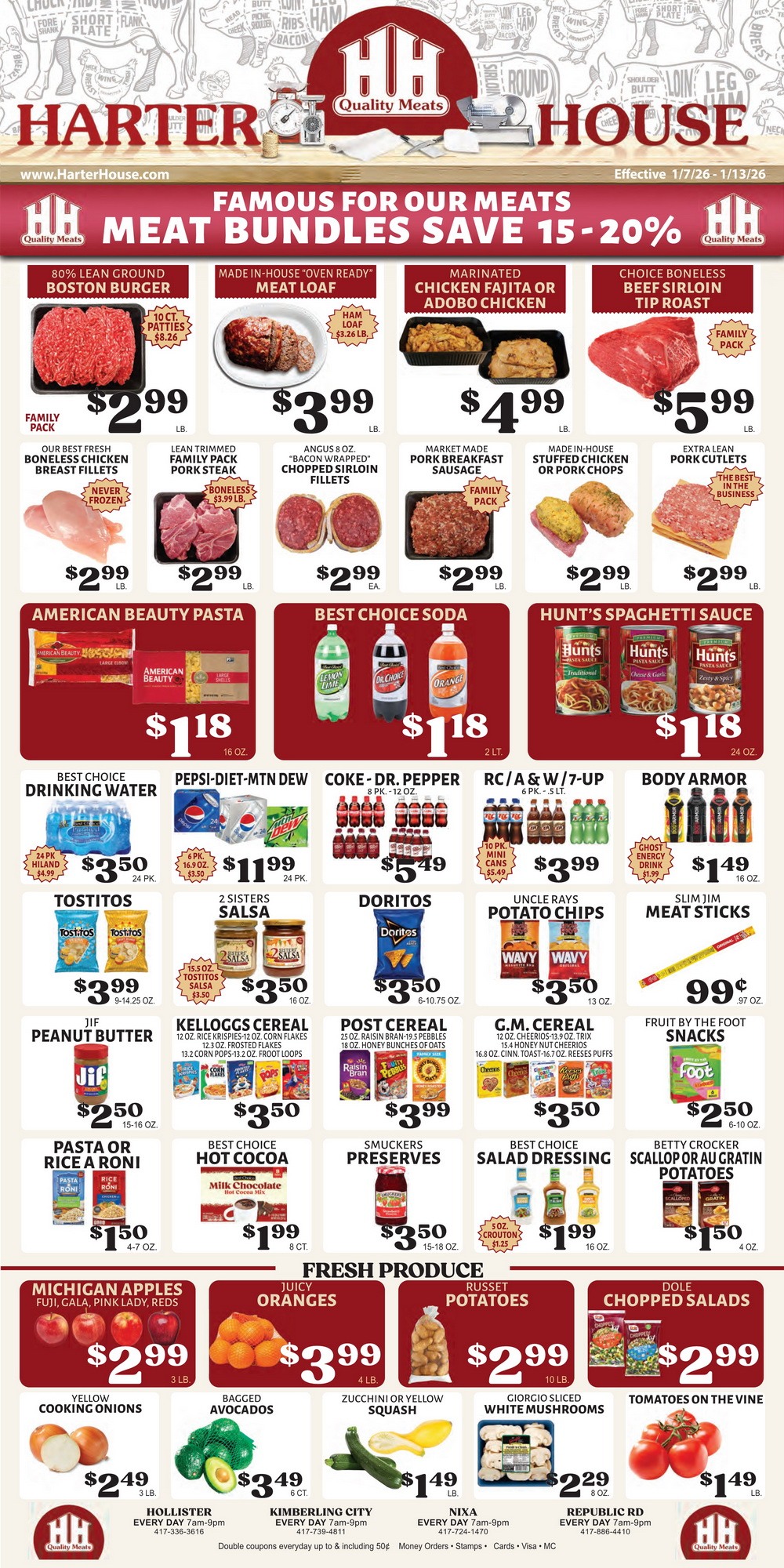Harter House Weekly Ad Jan 07 – Jan 13, 2026