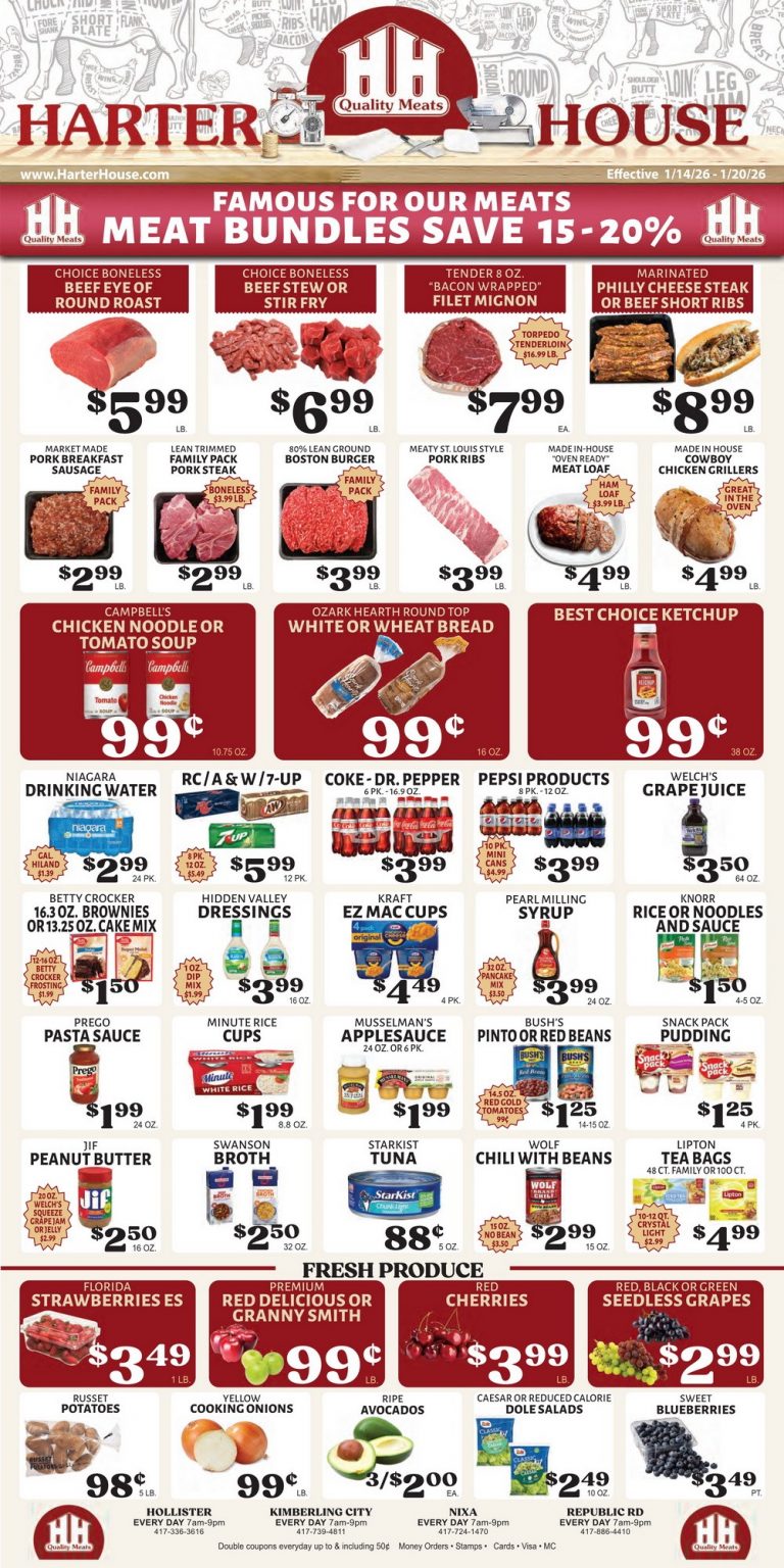 Harter House Weekly Ad Jan 14 – Jan 20, 2026