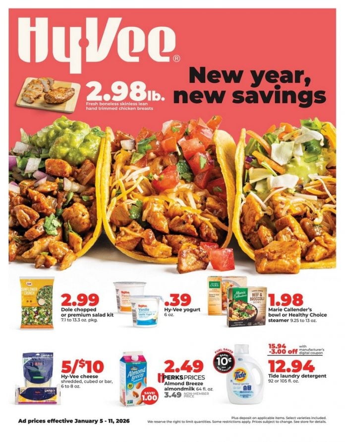 Hy-Vee Weekly Ad Jan 05 – Jan 11, 2026 (New Year Promotion Included)