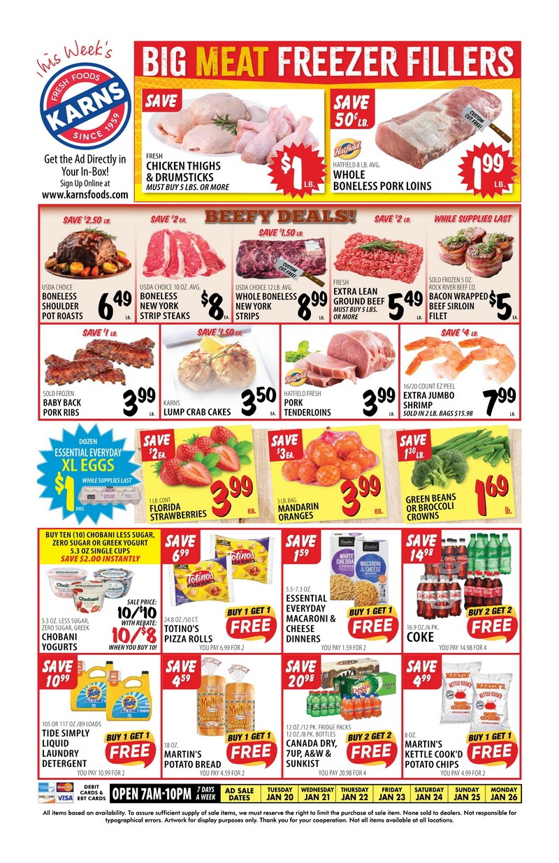 Karns Quality Foods Weekly Ad Jan 20 – Jan 26, 2026