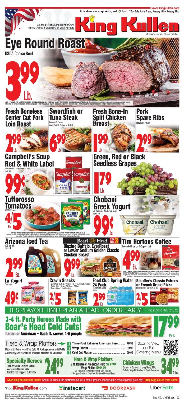 King Kullen Weekly Ad Jan 16 – Jan 22, 2026