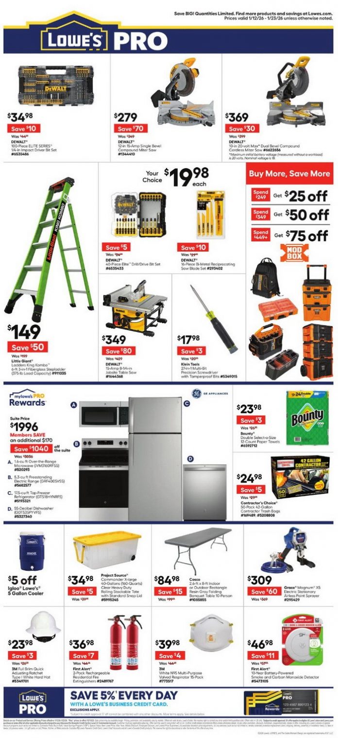 Lowe's Pro Ad Jan 12 – Jan 23, 2026