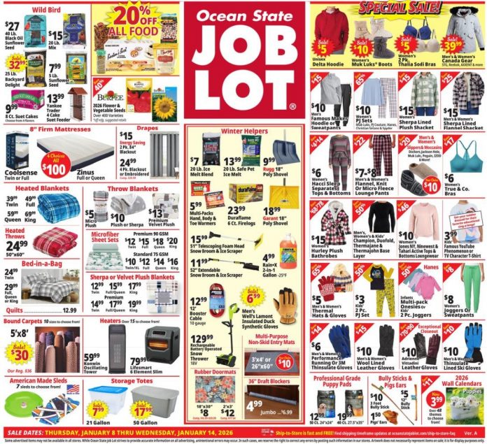 Ocean State Job Lot Weekly Ad Jan 08 – Jan 14, 2026