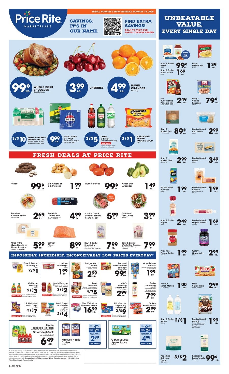 Price Rite Weekly Ad Jan 09 – Jan 15, 2026
