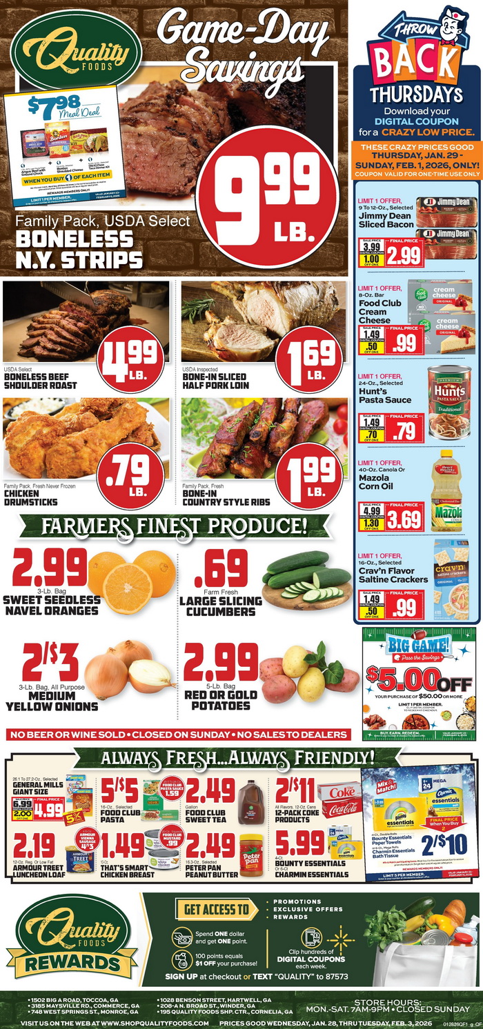 Quality Foods Weekly Ad Jan 28 – Feb 03, 2026