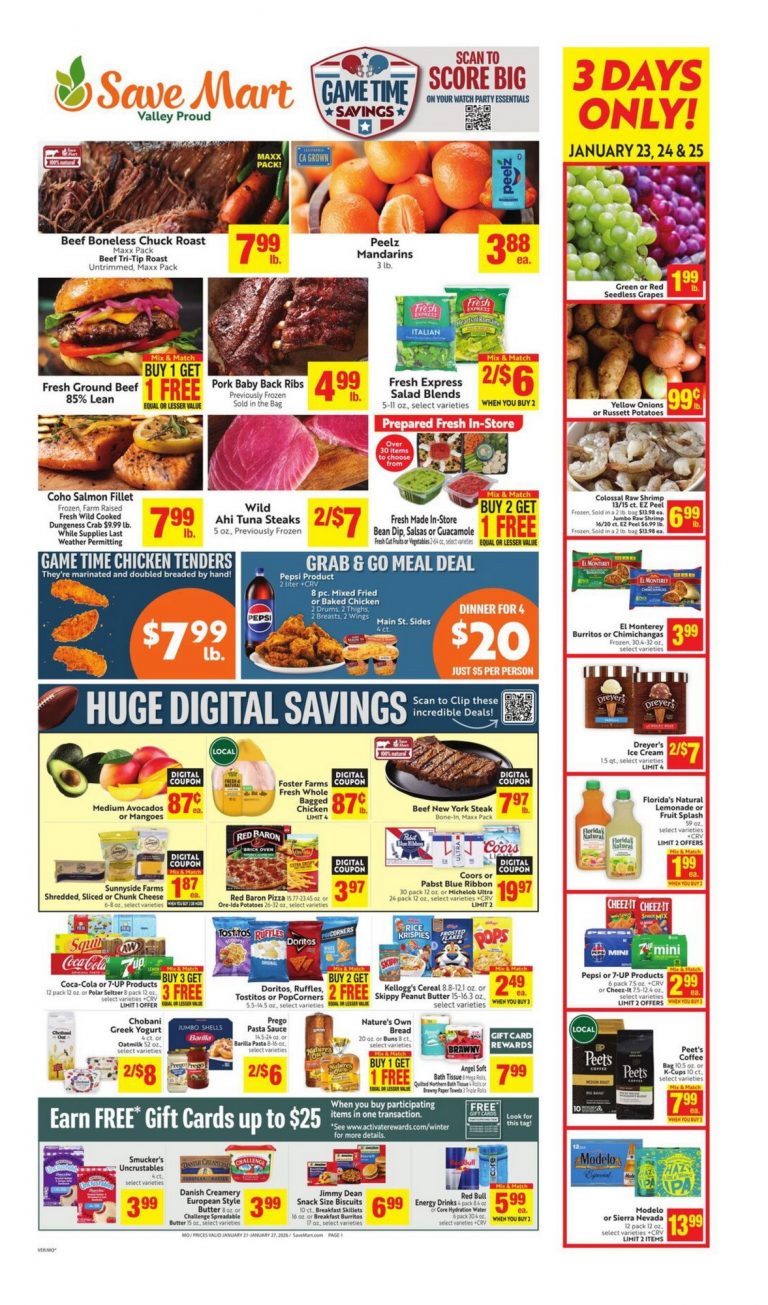 Save Mart Supermarkets Weekly Ad Jan 21 – Jan 27, 2026