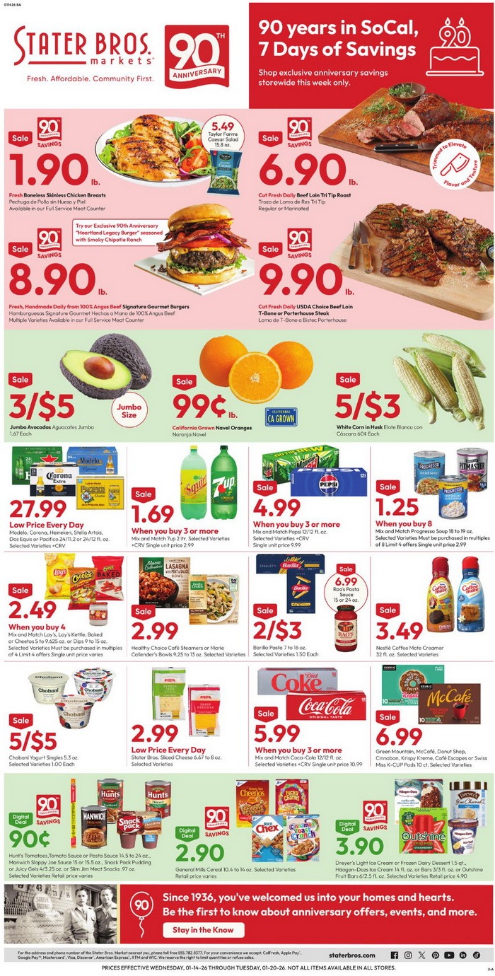 Stater Bros Weekly Ad Jan 14 – Jan 20, 2026