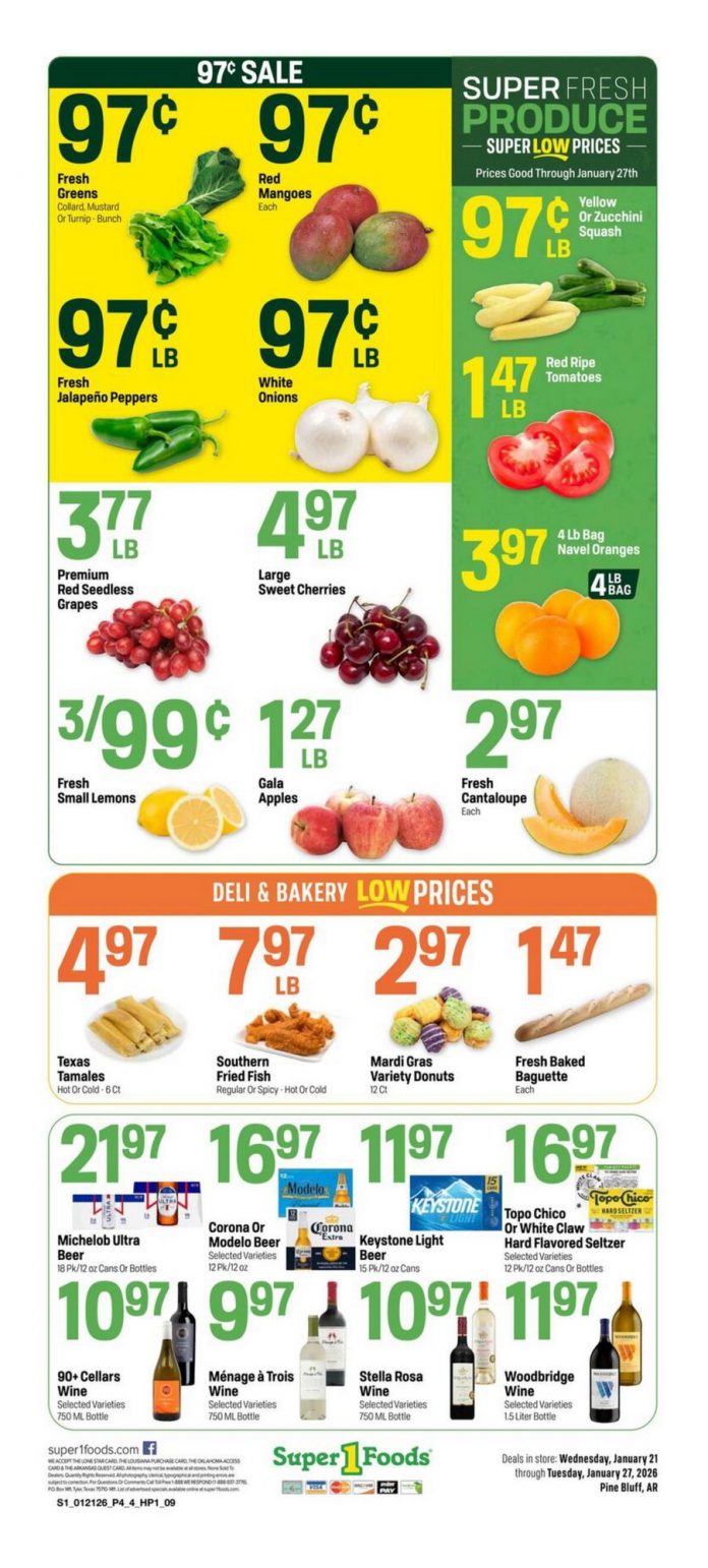 Super 1 Foods Weekly Ad Jan 21 – Jan 27, 2026