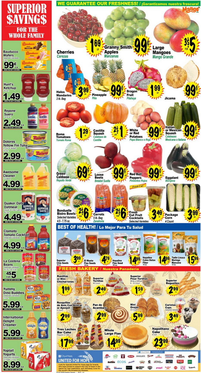 Superior Grocers Weekly Ad Jan 07 – Jan 13, 2026