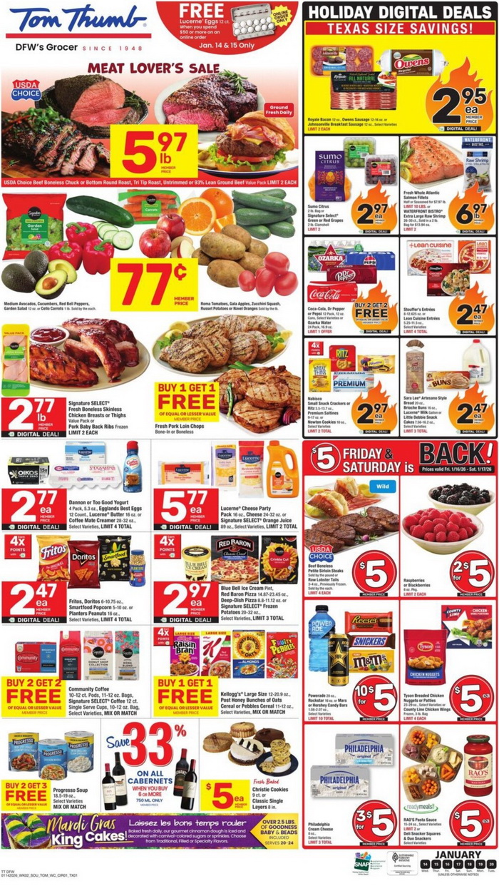 Tom Thumb Weekly Ad Jan 14 – Jan 20, 2026
