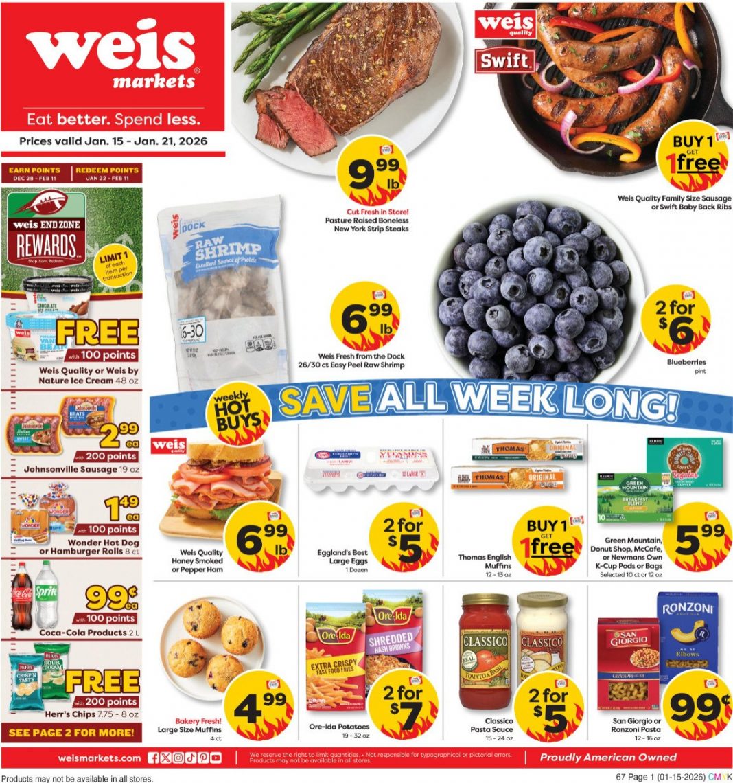 Weis Markets Weekly Ad Jan 15 – Jan 21, 2026