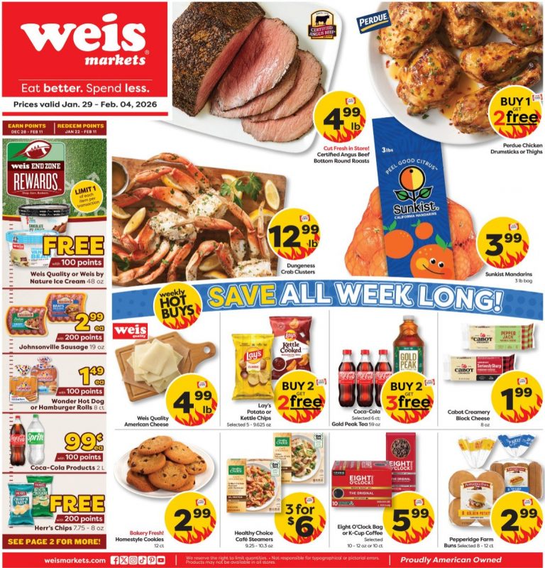 Weis Markets Weekly Ad Jan 29 – Feb 04, 2026