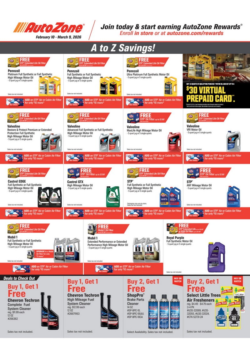 AutoZone Monthly Ad Feb 10 – Mar 09, 2026