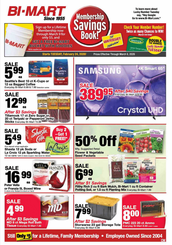 Bi-Mart Membership Savings Book Feb 24 – Mar 09, 2026