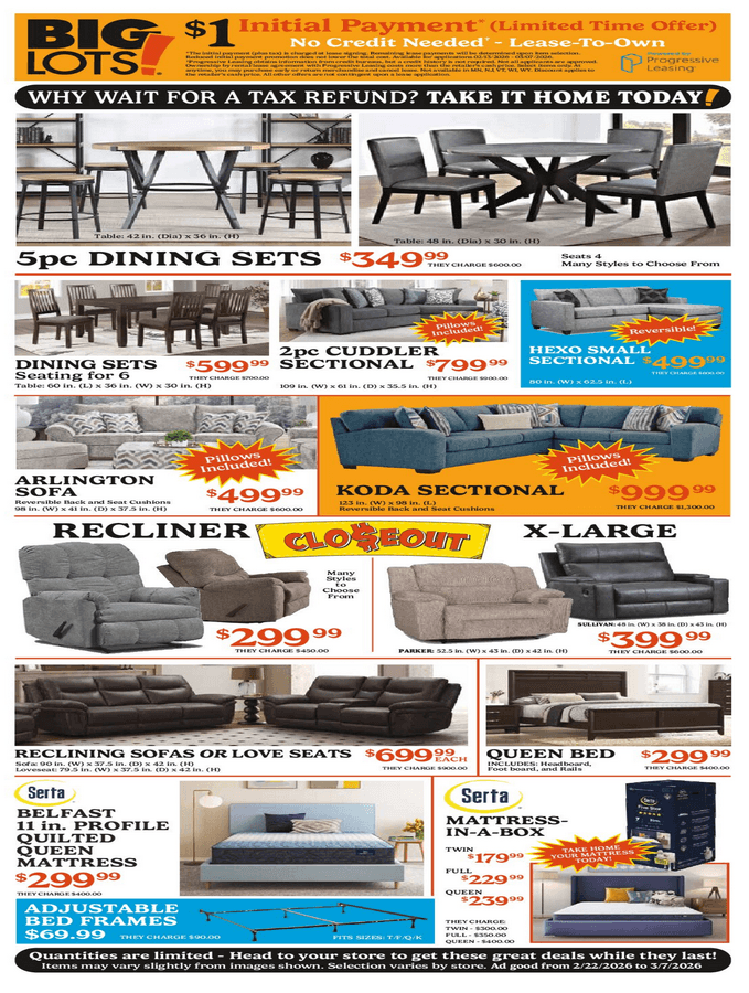 Big Lots Weekly Ad Feb 22 – Mar 07, 2026