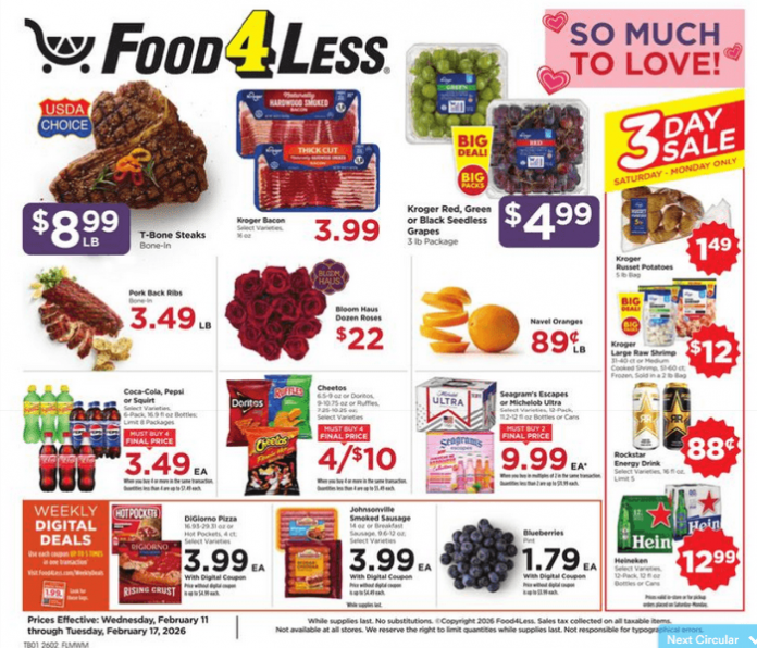 Food 4 Less Weekly Ad Feb 11 – Feb 17, 2026 (Valentine's Day Promotion ...
