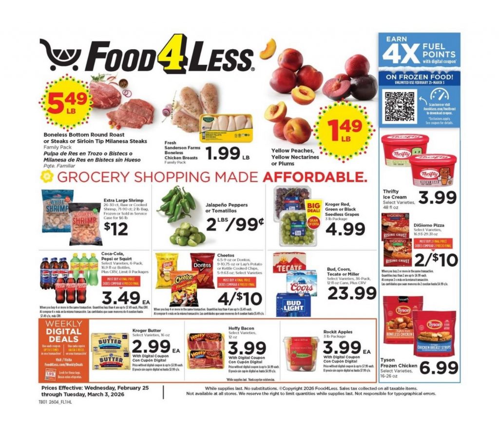 Food 4 Less Weekly Ad Feb 25 – Mar 03, 2026