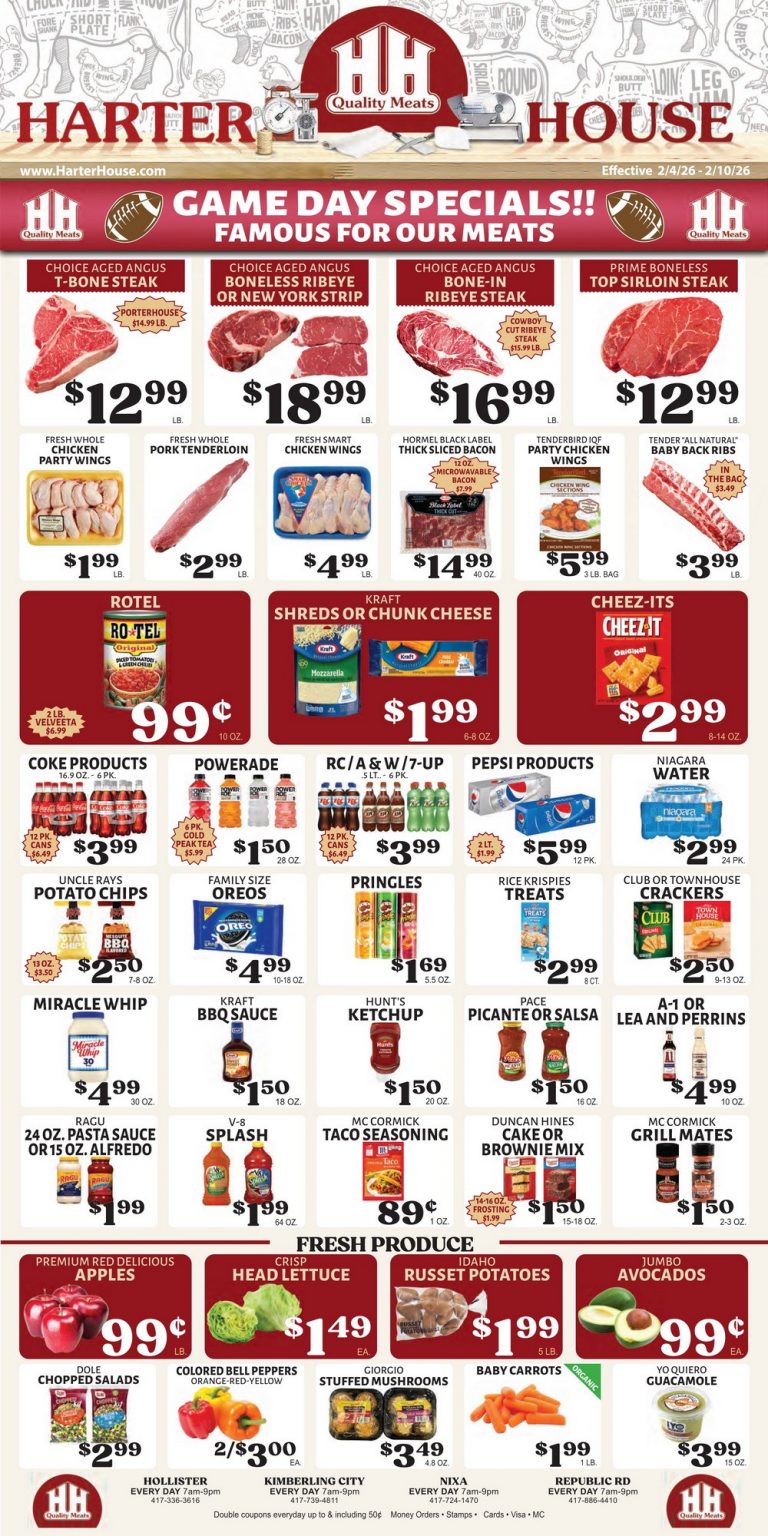 Harter House Weekly Ad Feb 04 – Feb 10, 2026