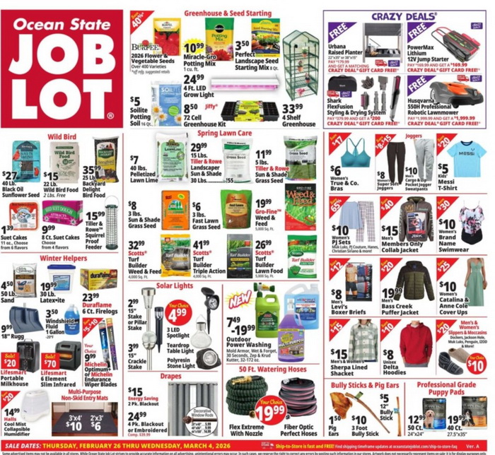 Ocean State Job Lot Weekly Ad Feb 26 – Mar 04, 2026