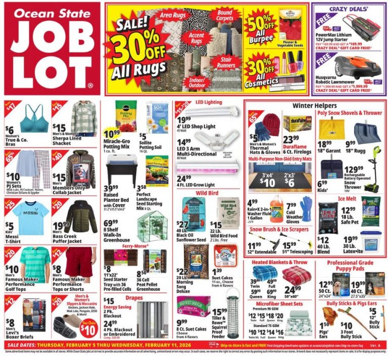 Ocean State Job Lot Weekly Ad Feb 05 – Feb 11, 2026