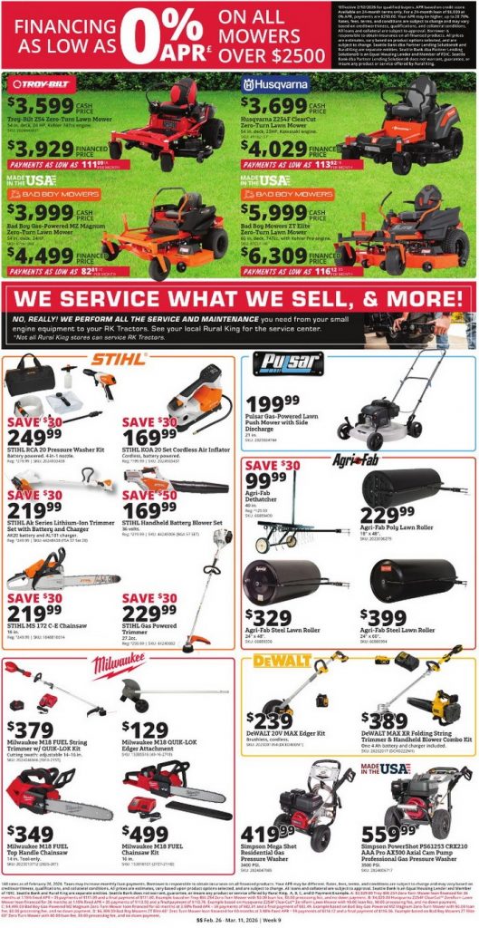 Rural King Weekly Ad Feb 26 – Mar 11, 2026