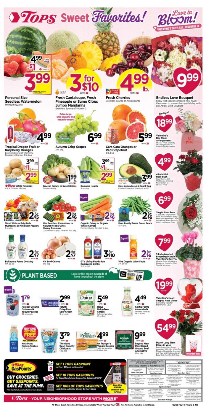 Tops Weekly Ad Feb 08 – Feb 14, 2026 (Valentine's Day Promotion Included)