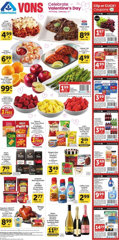 Vons Weekly Ad Feb 11 – Feb 17, 2026 (Valentine's Day Promotion Included)