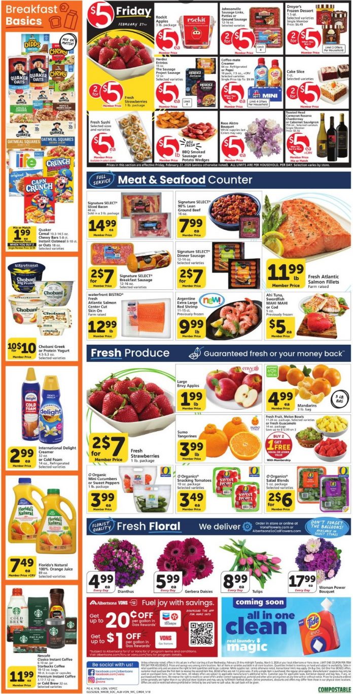 Vons Weekly Ad Feb 25 – Mar 03, 2026