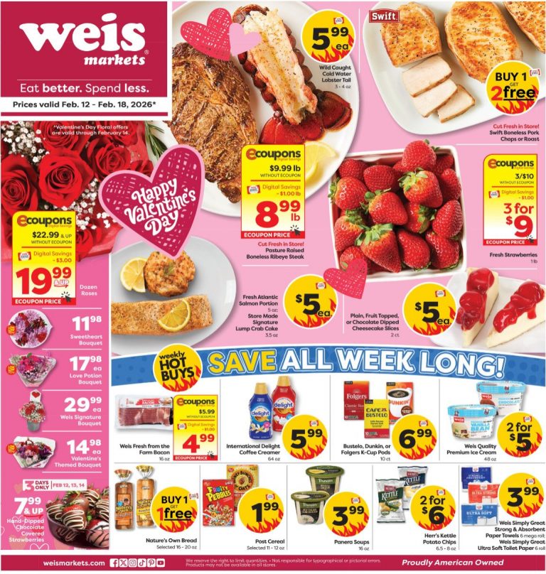 Weis Markets Weekly Ad Feb 12 – Feb 18, 2026 (Valentine's Day Promotion ...