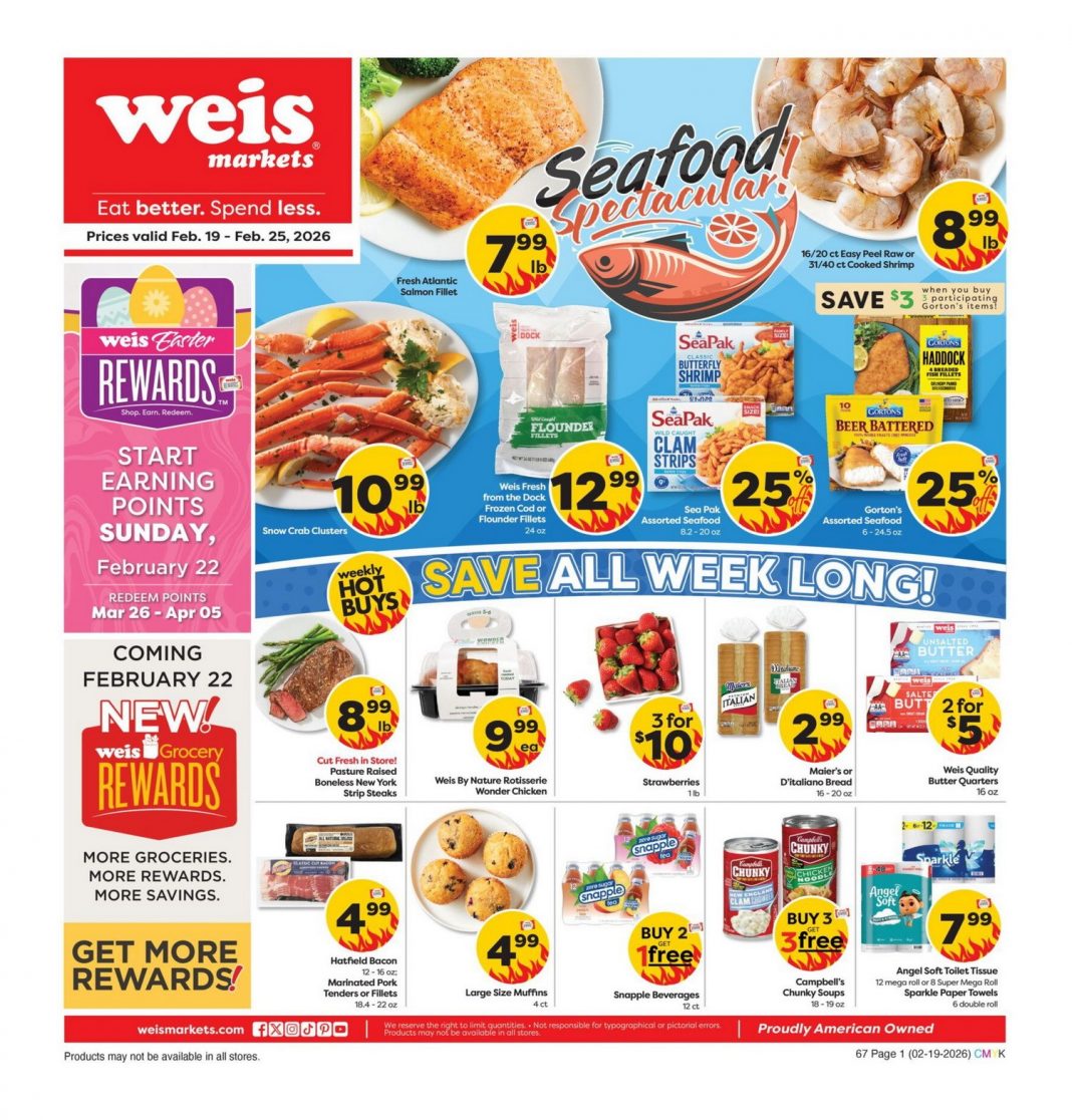 Weis Markets Weekly Ad Feb 19 – Feb 25, 2026
