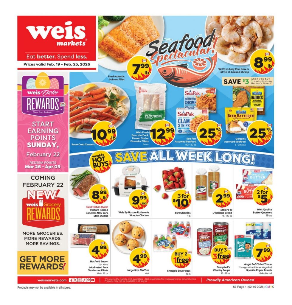 Weis Markets Weekly Ad Feb 19 – Feb 25, 2026