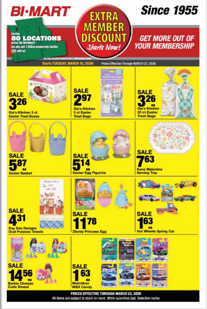 Bi-Mart Extra Member Discount Mar 10 – Mar 23, 2026 (Easter Promotion ...
