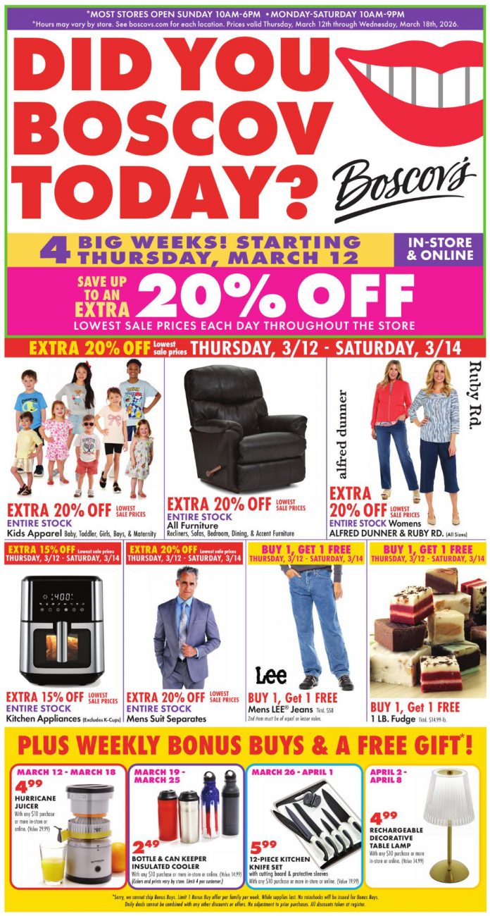 Boscov's Weekly Ad Mar 12 – Mar 18, 2026