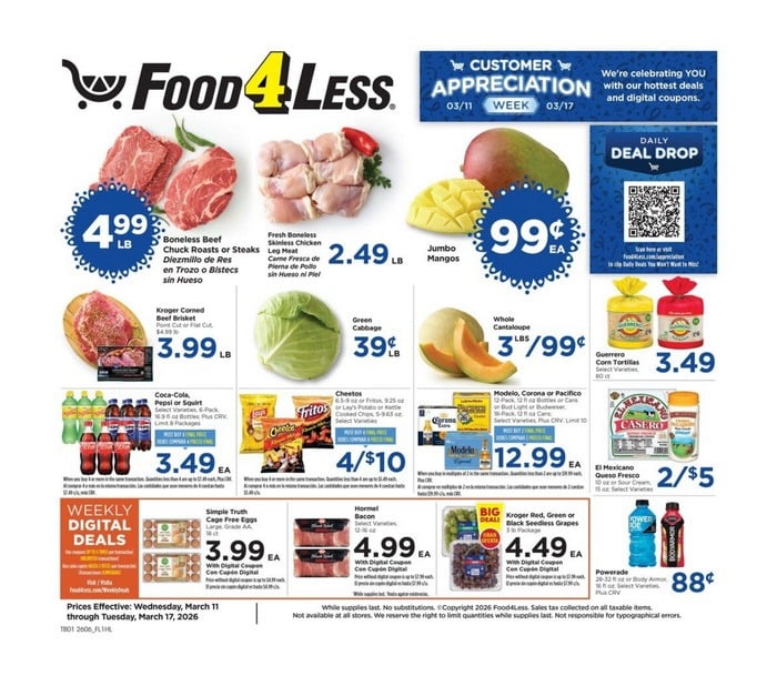 Food 4 Less Weekly Ad Mar 11 – Mar 17, 2026 (Easter Promotion Included)