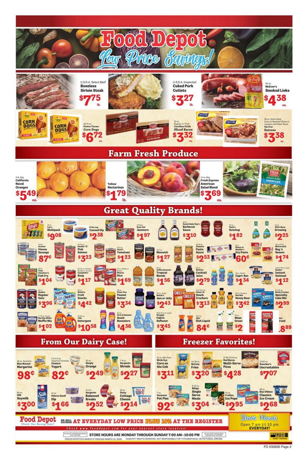 Food Depot Weekly Ad Mar 09 – Mar 15, 2026