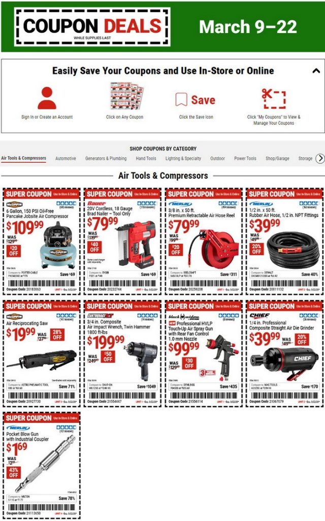 Harbor Freight Coupon Sale Mar 09 – Mar 22, 2026
