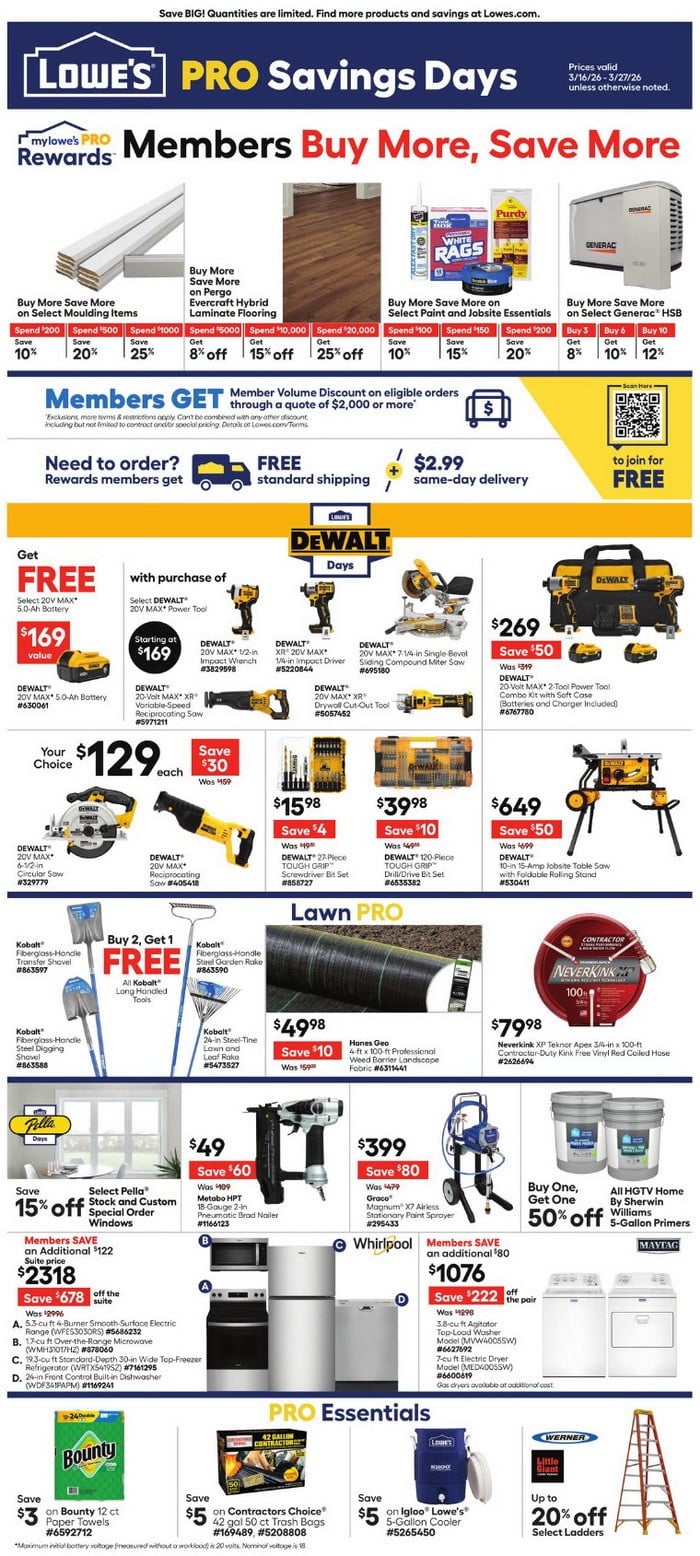 Lowe's Pro Ad Mar 16 – Mar 27, 2026